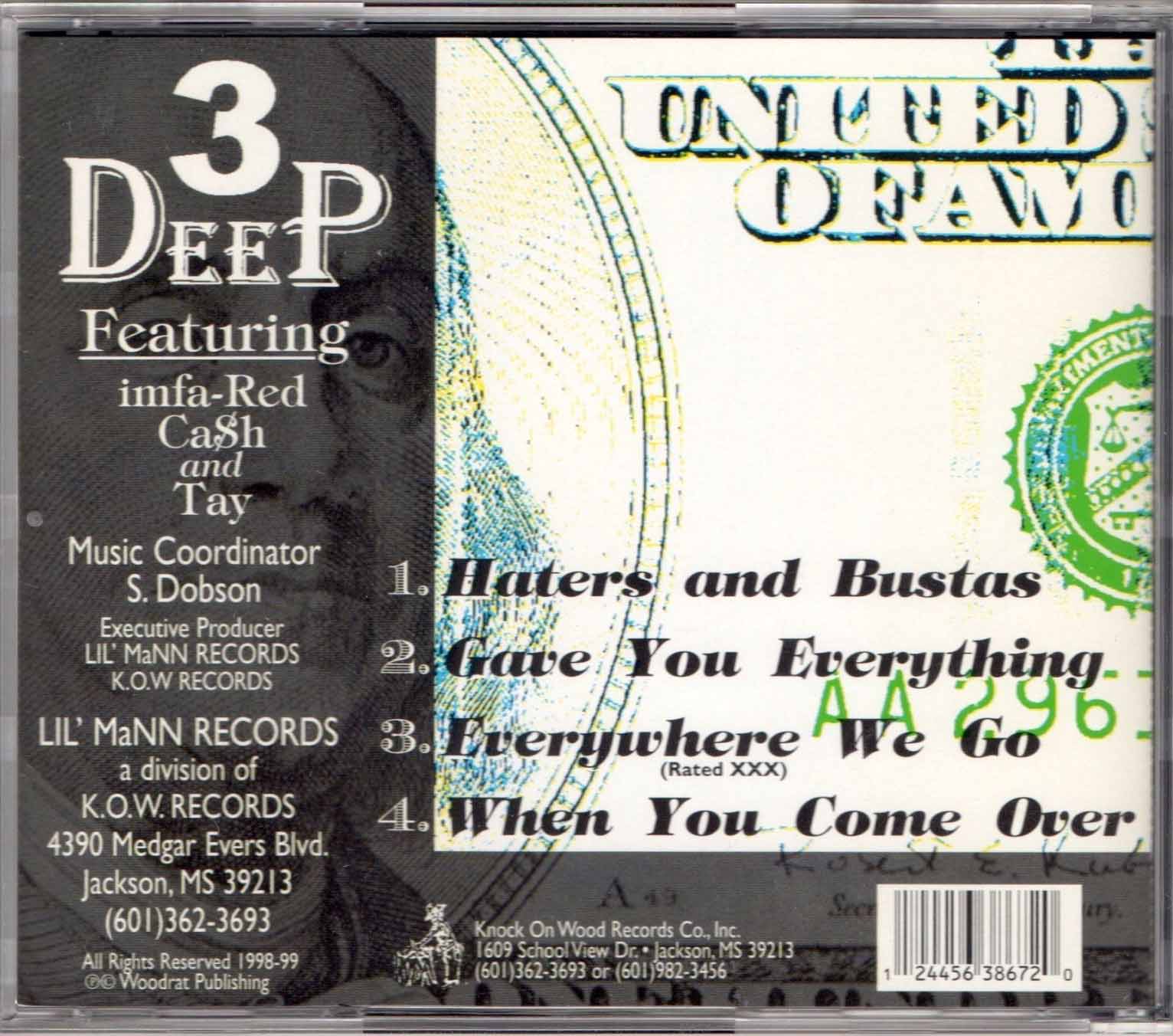 Debut Release by 3 Deep (CD EP 1998 Knock On Wood Records) in Jackson ...