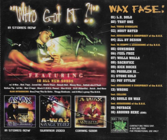 A-Wax is... Wax Fase by A-Wax (CD 2003 Big Treez Entertainment) in ...