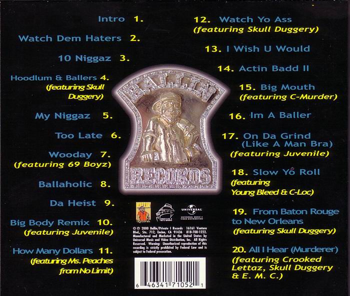 Ballaholic by Beelow (CD 2000 Ballin Records) in Baton Rouge | Rap ...