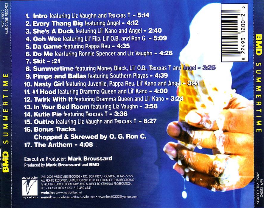 Summertime by BMD (CD 2002 Vibe Music) in Houston | Rap - The Good Ol'Dayz