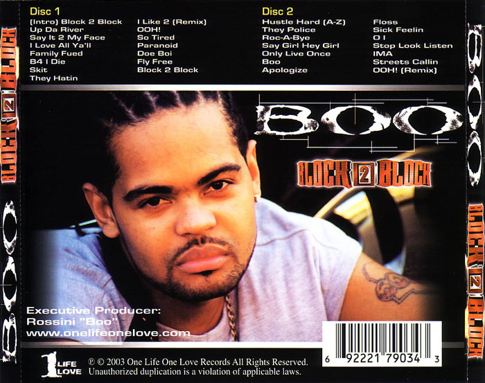 Block 2 Block by Boo (CD 2003 1 Life 1 Love Records) in Jackson | Rap ...