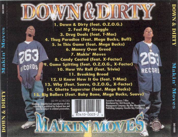 Makin Moves by Down & Dirty (CD 1999 263 Records) in Charleston | Rap ...