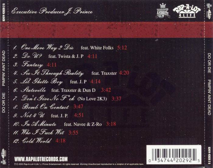 Pimpin Ain't Dead by Do Or Die (CD 2003 Rap-A-Lot Records) in Chicago ...