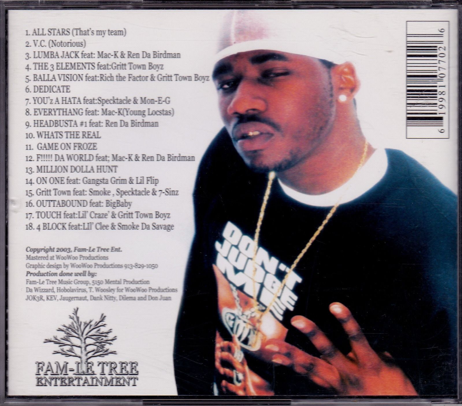 108% Persistence by Hustlamade Bugz (CD 2003 Fam-Le Tree Entertainment ...