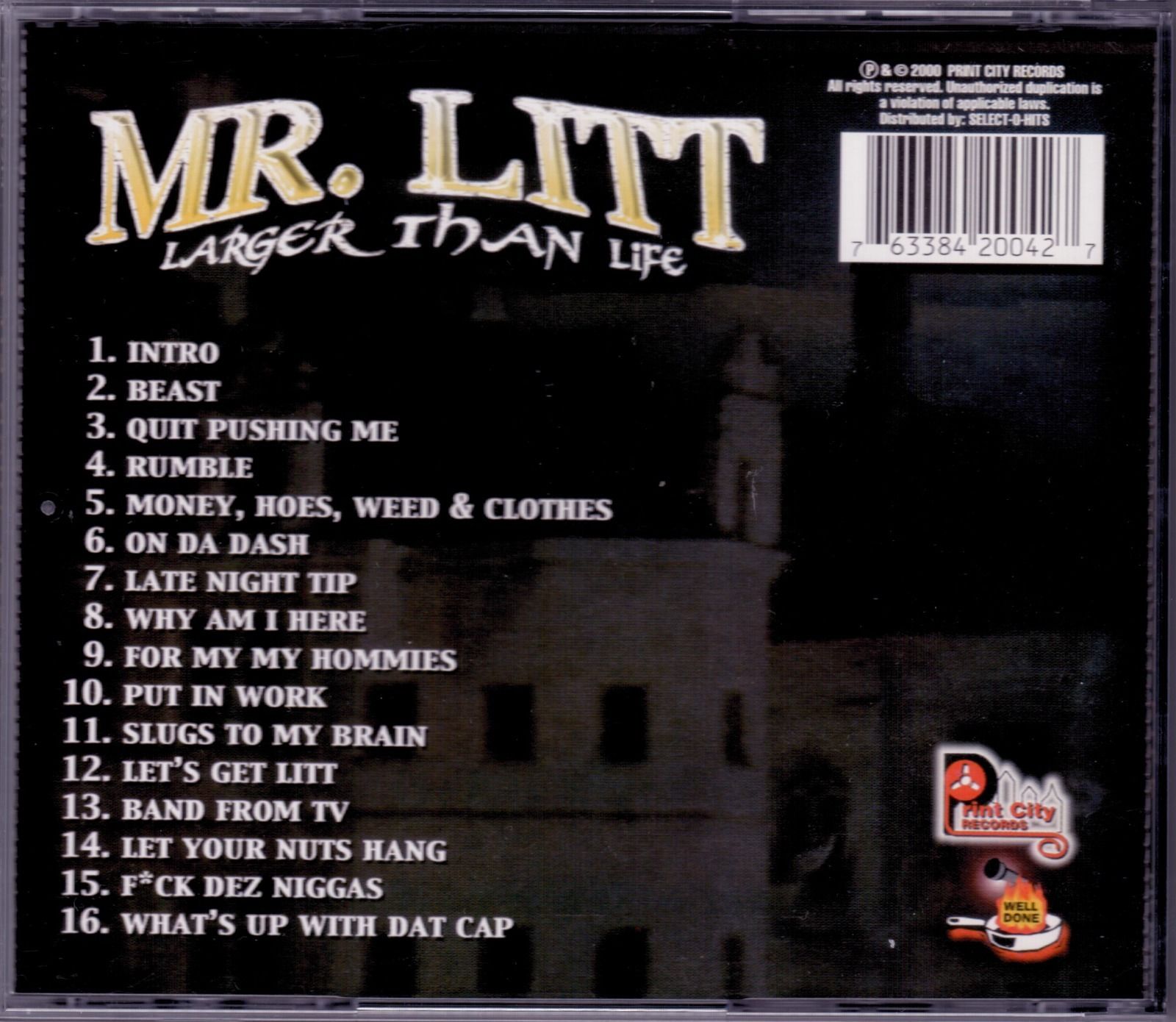 Larger Than Life by Mr. Litt (CD 2000 Print City Records) in Memphis ...