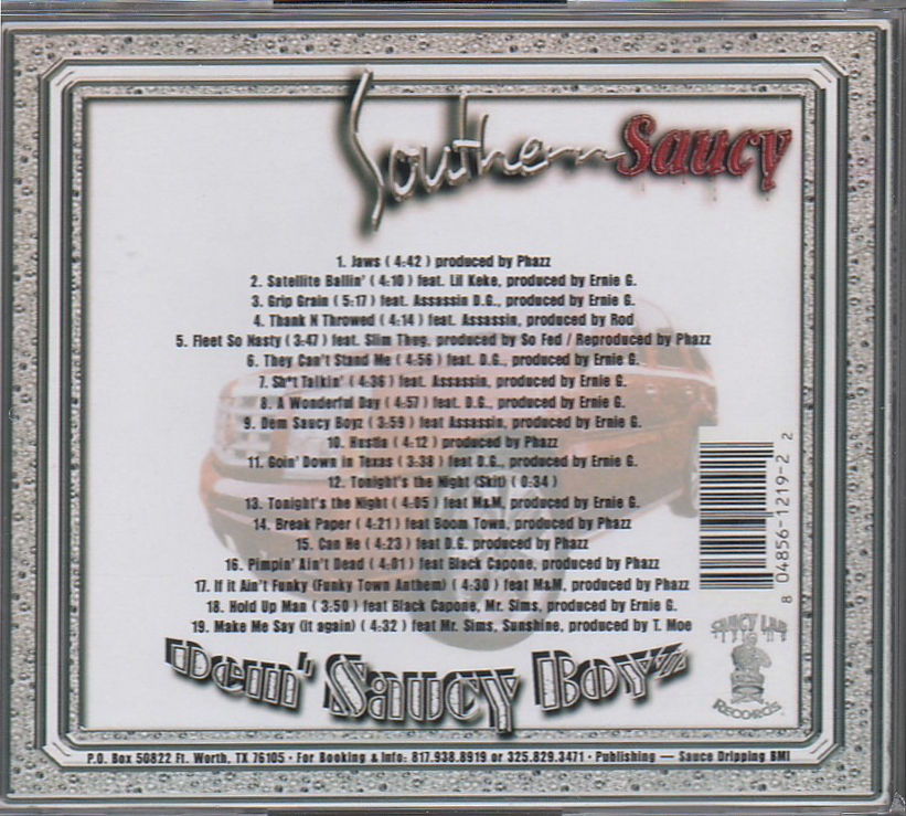 Dem' Saucy Boyz by Southern Saucy (CD 2003 Saucy Lab Records) in Fort ...