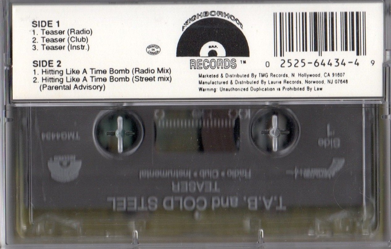 Hitting Like A Time Bomb by T.A.B. And Cold Steel (Tape 1992 ...