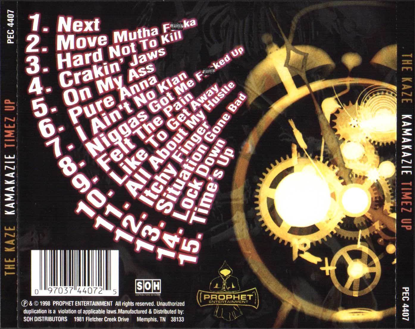 Kamakazie Timez Up by The Kaze (CD 1998 Prophet Entertainment) in ...