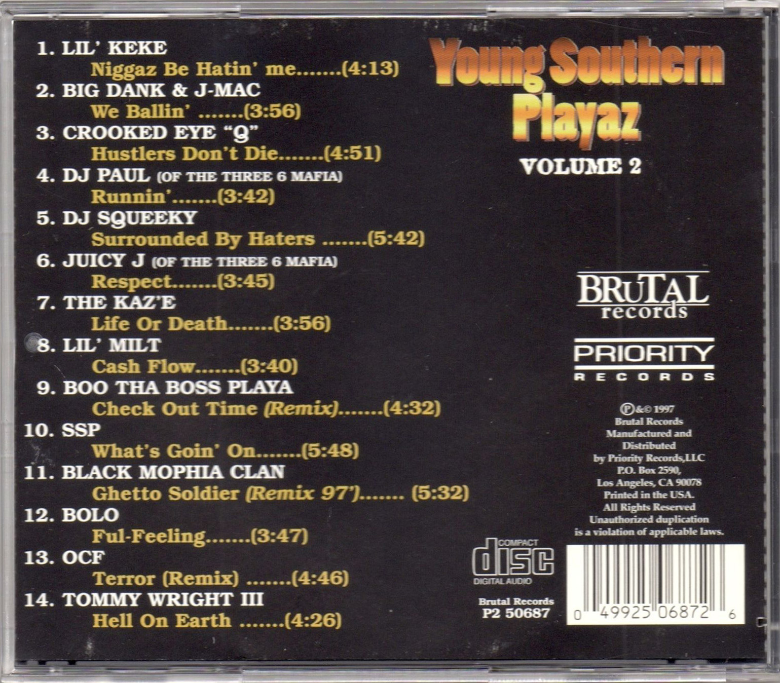 Y.S.P. Click Presents Young Southern Playaz Volume 2 by Various (CD ...