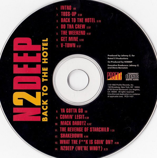 Back To The Hotel by N2Deep (CD 1992 Profile Records) in Vallejo | Rap ...