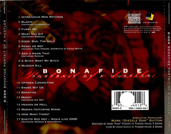 Bonafide Portrait Of A Hustler by D-Don (Diezzle Don) (CD 2000 ...