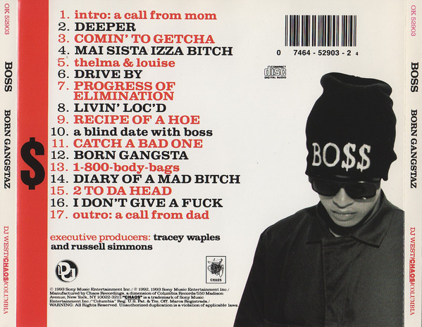 Born Gangstaz by Boss (CD 1993 DJ West) in Detroit | Rap - The Good Ol'Dayz