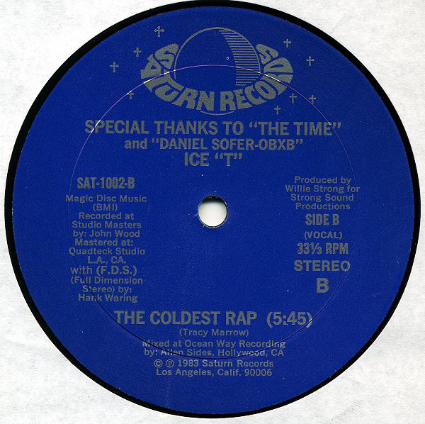 Cold Wind-Madness / The Coldest Rap by Ice "T" (Vinyl 1983 Saturn ...
