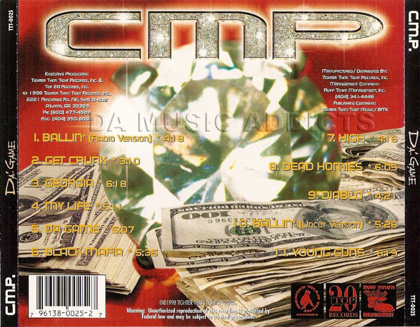 Da Game by C.M.P. (Causing Much Pain) (CD 1998 Tighter Than Tight ...