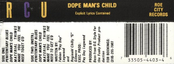 Dope Man's Child by RCU (Tape 1992 Roe City Records) in Monroe | Rap ...