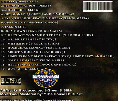 Draped Up: The Underground Album by Slikk (CD 2009 Blac Teflon) in ...