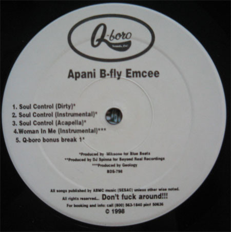 Estragen / Soul Control by Apani B-Fly Emcee (Vinyl 1998 Q-Boro Sounds ...