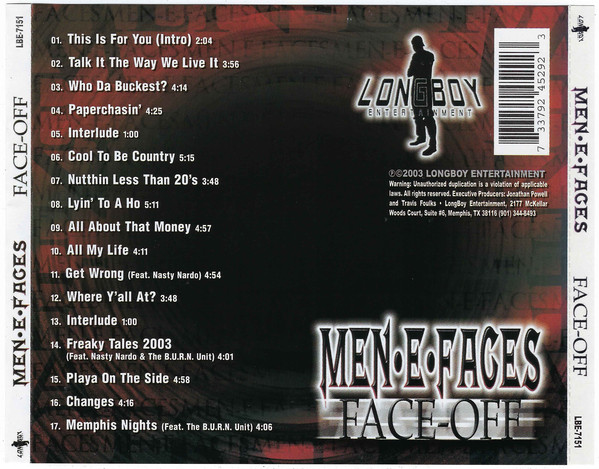 Face Off by Men-E-Faces (CD 2003 LongBoy Entertainment) in Memphis ...