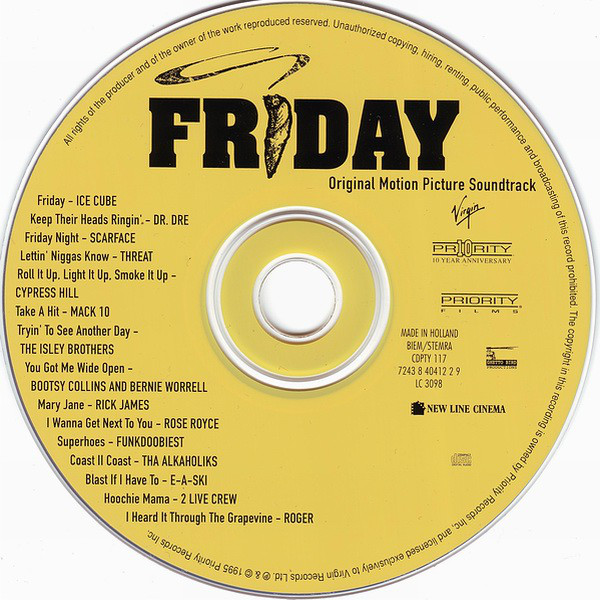 Friday - Original Motion Picture Soundtrack by (CD 1995 Priority ...