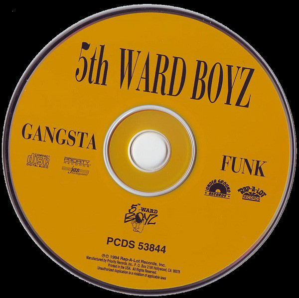 Gangsta Funk by 5th Ward Boyz (CD 1994 Rap-A-Lot Records) in Houston ...