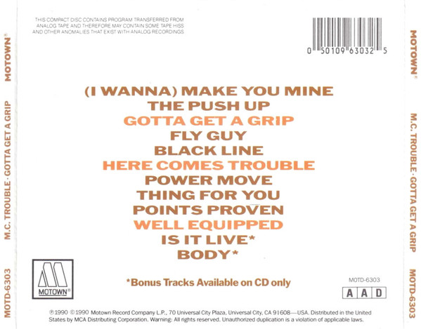 Gotta Get A Grip by MC Trouble (CD 1990 Motown) in Los Angeles | Rap ...