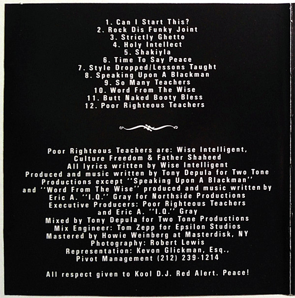 Holy Intellect by Poor Righteous Teachers (CD 1990 Profile Records) in ...