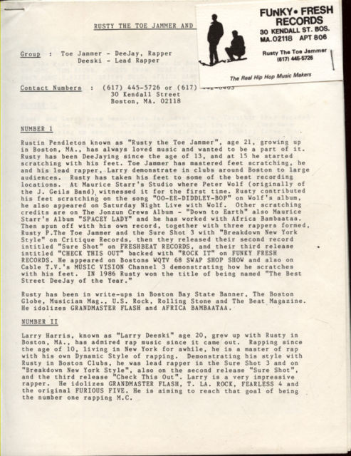 Hum Diddy Dum / Rock It by Rusty The Toe Jammer (Vinyl 1987 Funky Fresh ...