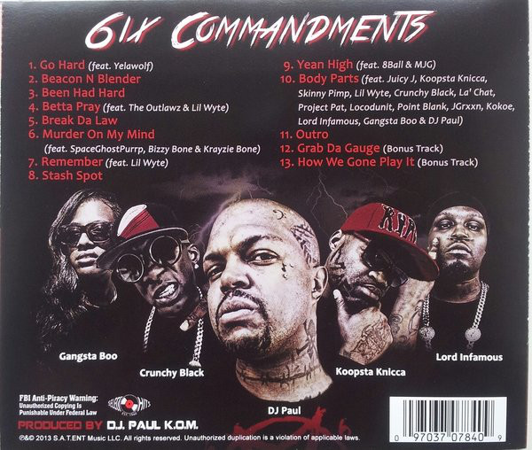 6ix Commandments by Da Mafia 6ix (CD 2013 Scale-A-Ton Entertainment) in ...