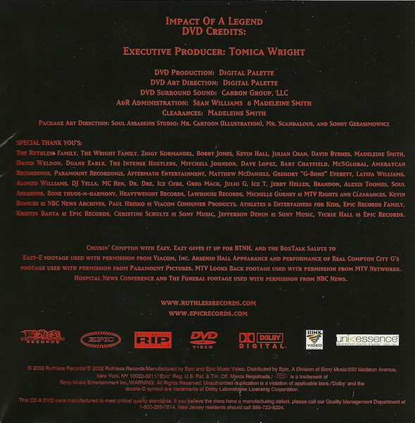 Impact Of A Legend by Eazy-E (CD 2002 Ruthless Records) in Compton ...