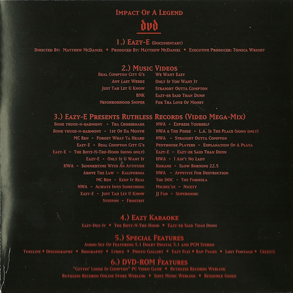 Impact Of A Legend by Eazy-E (CD 2002 Ruthless Records) in Compton ...
