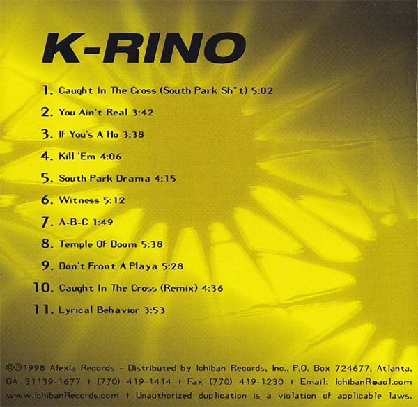 K-Rino by K-Rino (CD 1998 Alexia Records) in Houston | Rap - The Good ...