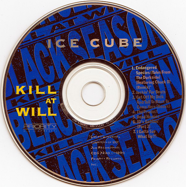 Kill At Will by Ice Cube (CD 1990 Priority Records) in Los Angeles ...