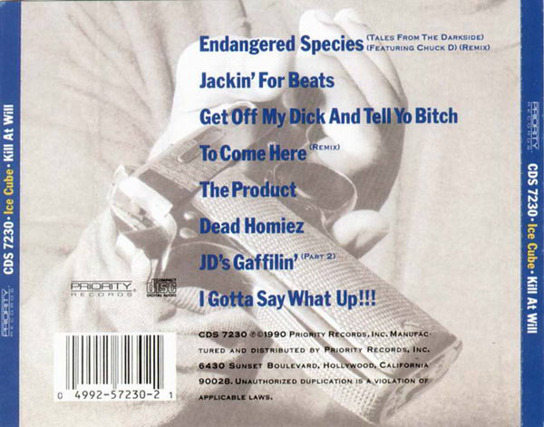 Kill At Will by Ice Cube (CD 1990 Priority Records) in Los Angeles ...