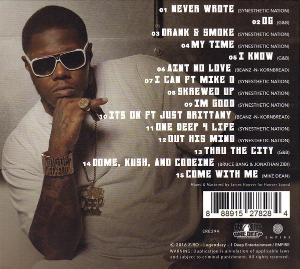 Legendary by Z-Ro (CD 2016 One Deep Entertainment) in Missouri City ...