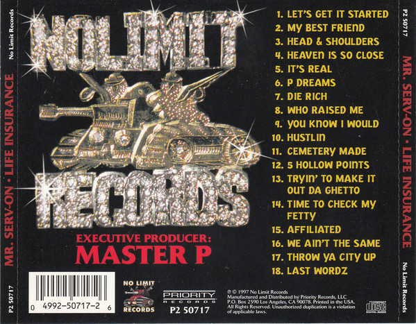 Life Insurance by Mr. Serv-On (CD 1997 No Limit Records) in New Orleans ...