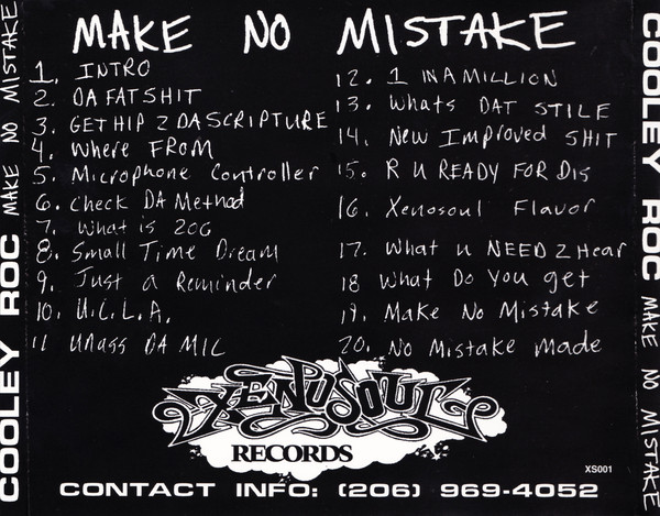 Make No Mistake by Cooley Roc (CD 1995 Xenosoul Records) in Seattle ...