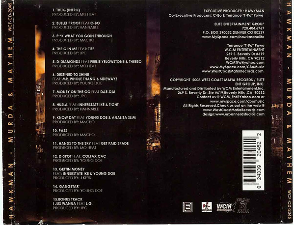 Murda & Mayhem by Hawkman (CD 2008 West Coast Mafia Records) in Denver ...
