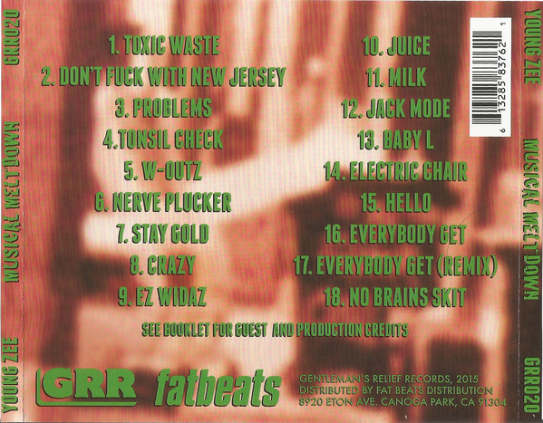 Musical Meltdown by Young Zee (CD 1996 Gentleman's Relief Records) in ...