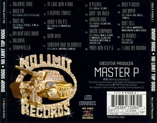 No Limit Top Dogg by Snoop Dogg (CD 1999 No Limit Records) in Long ...