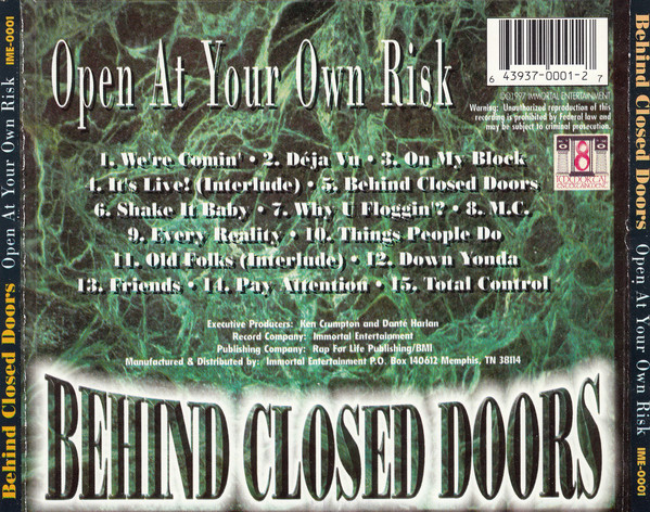 Open At Your Own Risk by Behind Closed Doors (CD 1997 Immortal ...