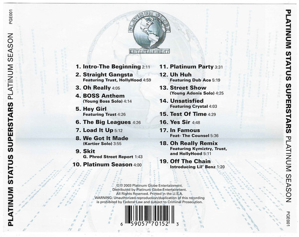 Platinum Season by Platinum Status Superstars (CD 2003 Platinum Globe ...