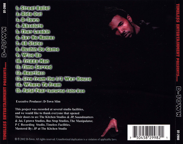 Timeless Entertainment Presents... D-Town by D-Town (CD 2002 Timeless ...