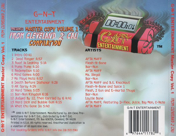Master Copy Volume 1 From Cleveland 2 Cali by Various (CD 1999 G-N-T ...