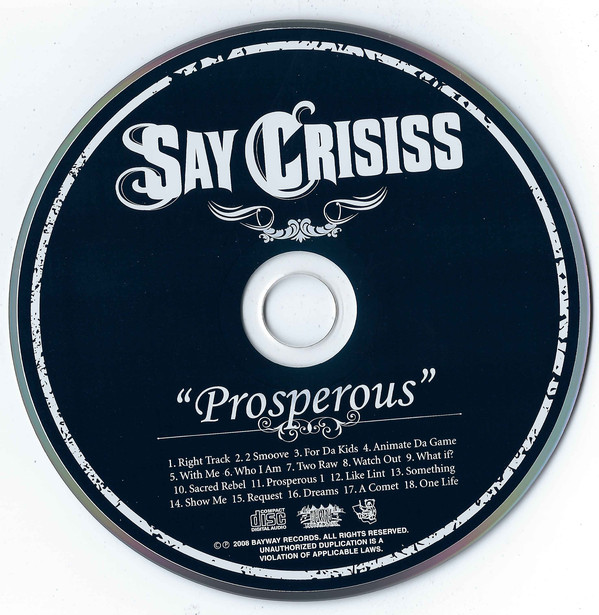 Prosperous by Say Crisiss (CD 2008 Bayway Records) in San Francisco ...