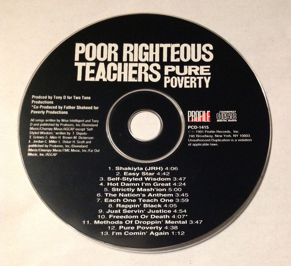 Pure Poverty by Poor Righteous Teachers (CD 1991 Profile Records) in ...