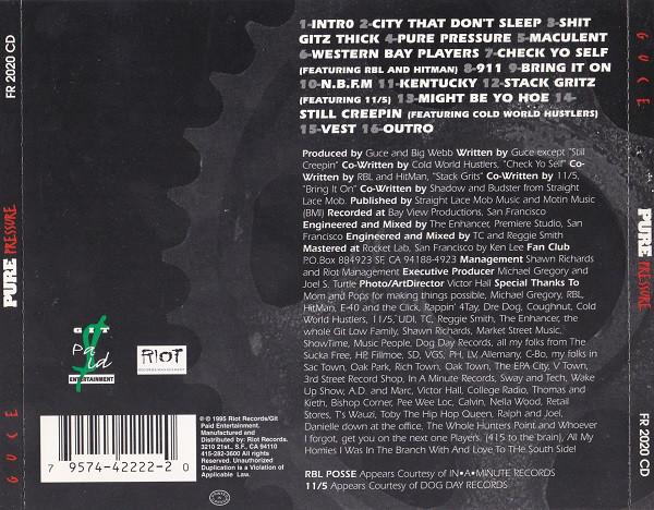 Pure Pressure by Guce (CD 1995 Git Paid Entertainment) in San Francisco ...