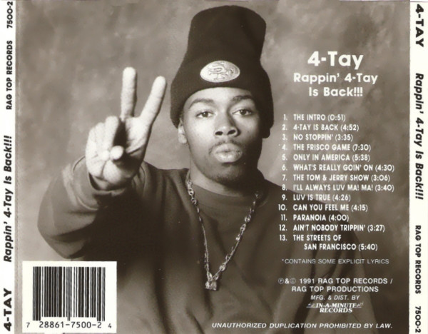 Rappen 4-Tay Is Back! by Rappin' 4-Tay (CD 1991 In-A-Minute Records) in ...