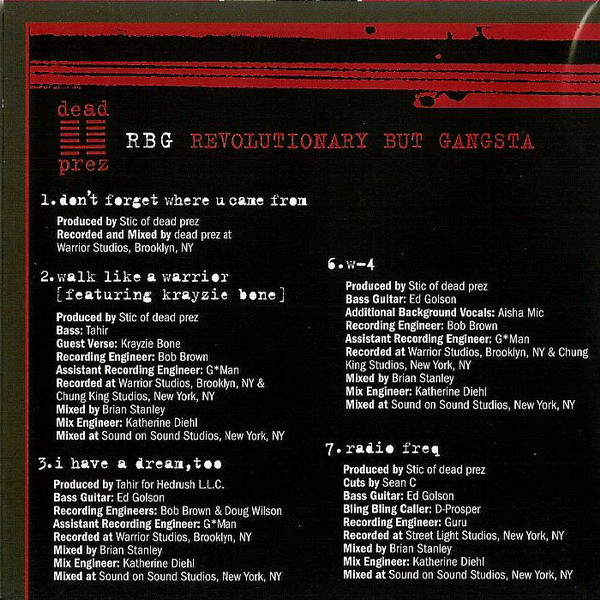 RBG: Revolutionary But Gangsta by Dead Prez (CD 2004 Columbia) in ...