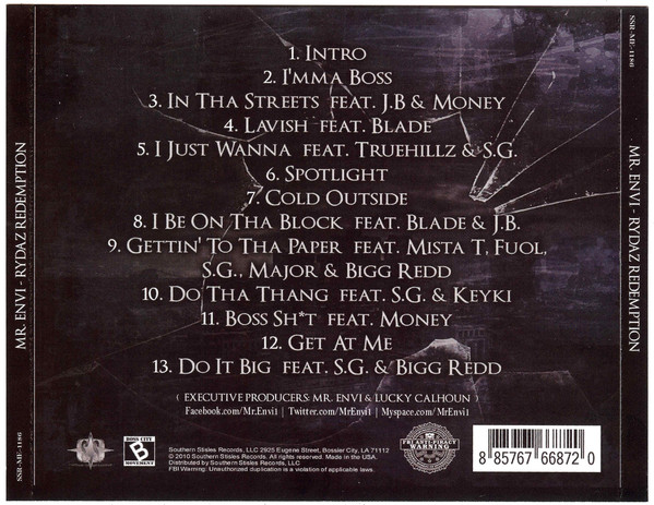 Rydaz Redemption by Mr. Envi' (CD 2011 Southern Stisles Records) in ...