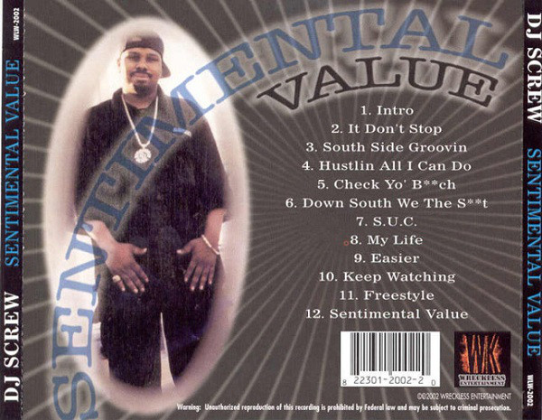 Sentimental Value by DJ Screw (CD 2002 Wreckless Entertainment) in ...
